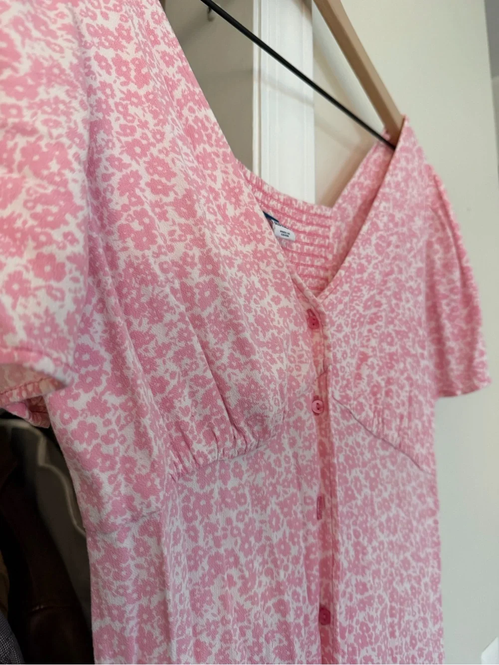 Old Navy | Dresses | Old Navy Pink Floral Buttonfront Midi Dress | Poshmark